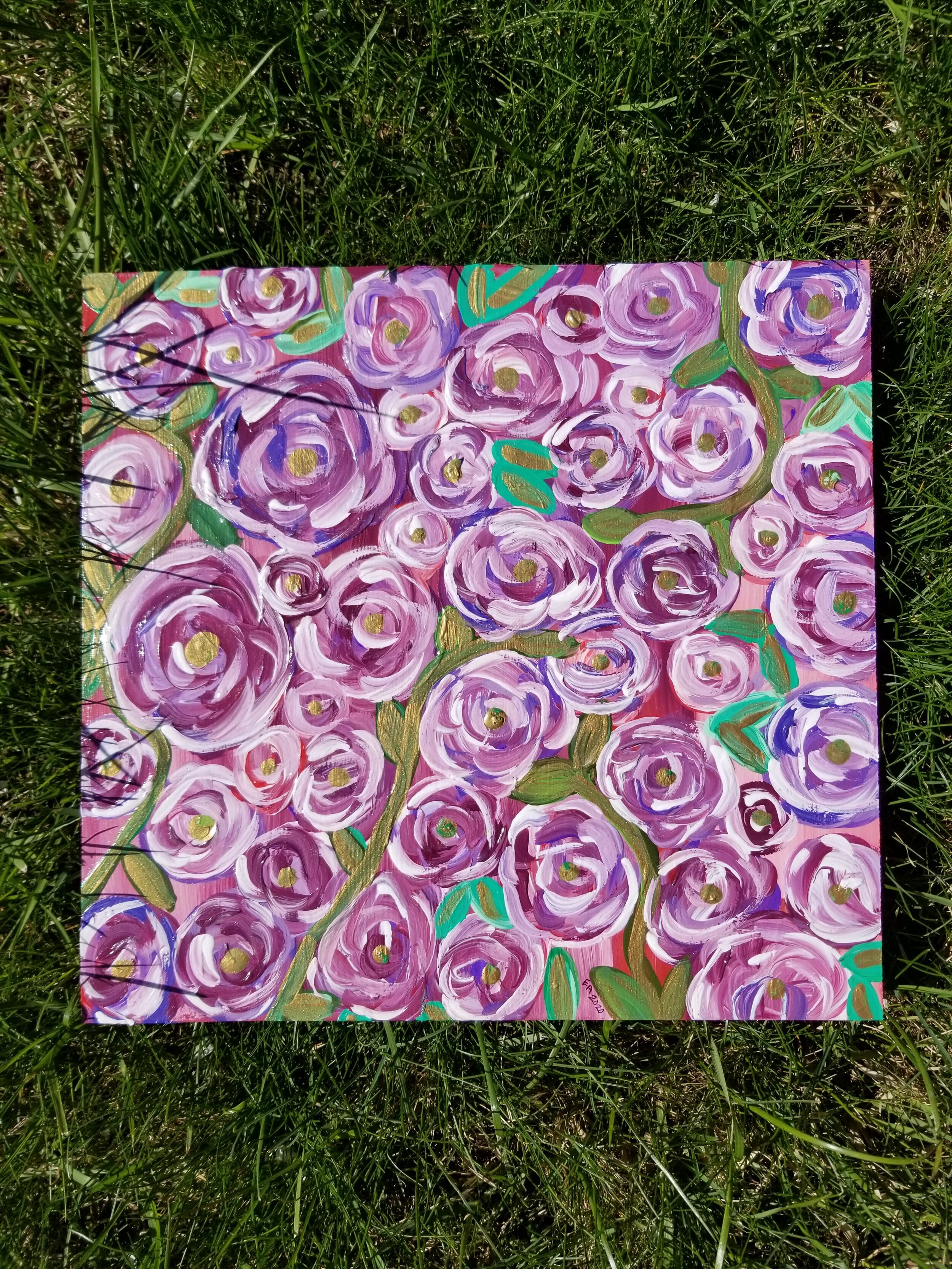 Evolution of a Painting: Purple Flowers – Elizabeth Adan